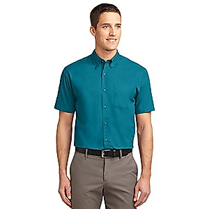 Port Authority Men's Tall Short Sleeve Easy Care Shirt LT Teal Green