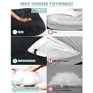 yoyomax Pregnancy Pillows, C Shaped Full Body Maternity Pillow Memory Foam Pregnancy Pillow with Removable Cover, 52 Inch Pregnancy Pillows for Sleeping (Black)