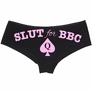 Knaughty Knickers - Slut for BBC - Queen of Spades Boy Short Panties - Love Big Black Cock Boyshort Underwear