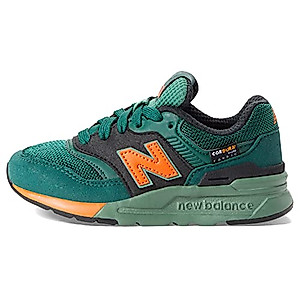New Balance Baby Girls Kids 997H Bungee Lace Sneaker, Nightwatch Green/Jade, 4 Wide Infant