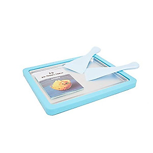 Ice Cream Maker/Pan/Roll - Frozen Yogurt, Sorbet, Gelato - Family Fun, Healthy Alternative DIY at home (Turquoise)