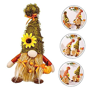 BESTOYARD 5pcs Hug Pumpkin Rudolph Tiered Tray Fall Decor for Home Gnomes Plush Gnome Doll Decors Autumn Elf Dwarf Fall Gnomes Decorations for Home Christmas Gnomes Foam Hat Halloween