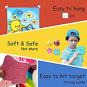 Unicorn Dart Game Set - Throwing Dart Board for Kids with 4 Foam Star Darts and 4 Hook, Indoor/Sport Outdoor Fun Family Game Toys