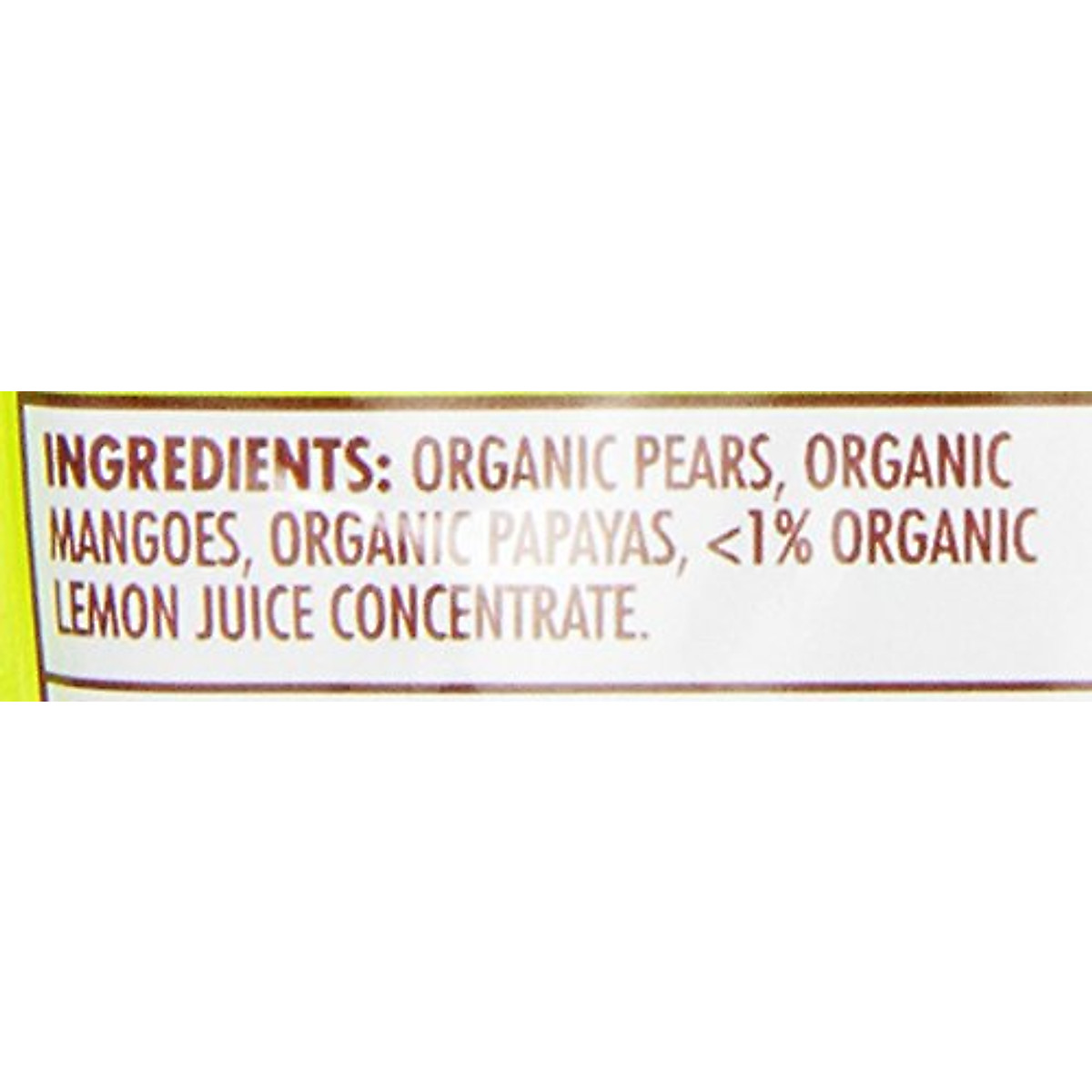Ella's Kitchen Organic 4+ Months Baby Food, Pears, Mangoes and Papayas Fruit Puree, 3.5 oz. Pouch
