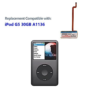 SWARK Battery 616-0227, 616-0229, 616-0230, 616-0412, 616-0232 Compatible with iPod G5 30GB A1136, iPod Classic 6th GEN Battery with Tools