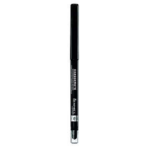 Rimmel London Exaggerate Waterproof Eye Definer Eyeliner, Highly Pigmented, Long-Wearing, Built-In Smudger, 262, Blackest Black, 0.01oz