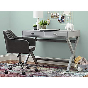Linon Grey 2-Drawer Writing Jaycee Desk