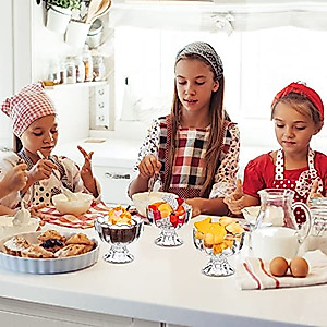 Potchen Glass Ice Cream Bowls Tulip Clear 3.4-6.8 oz Footed Small Dessert Cups for Sundae Trifle Fruit Salad Muffins Cake Pudding Christmas Holiday Party (12 Pieces)