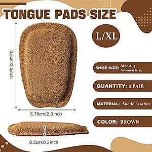 pedag Supra | German Handmade Shoe Tongue Pads | Soft Suede Leather and Memory Foam Shoe Padding | Solves Loose Shoes Problem | 1 Pair, Large/X-Large Size