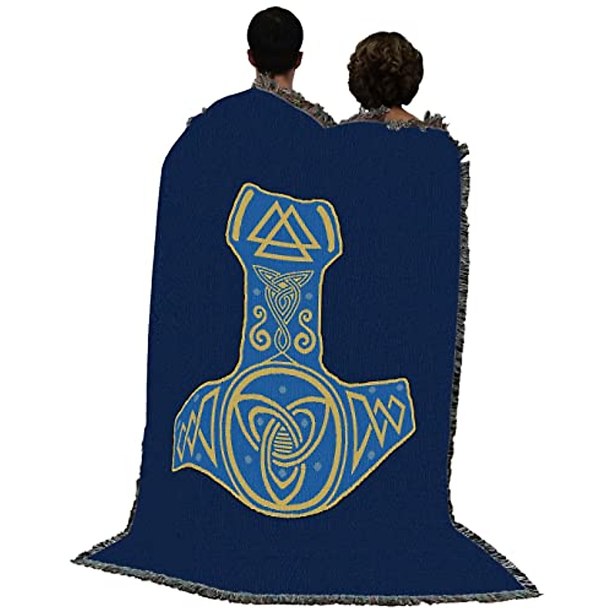 Pure Country Weavers Mjolnir - Thor’s Hammer Blanket- Norse Mythology Fantasy Ancient Symbols Gift Tapestry Throw Woven from Cotton - Made in The USA (72x54)