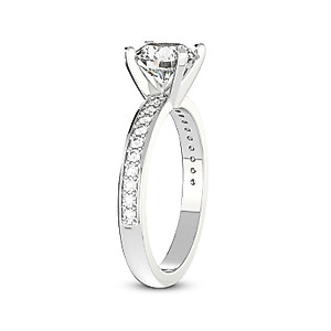 2 Ct | IGI Certified Heart Shape Lab Grown Diamond Engagement Ring | 14K Or 18K in White, Yellow Or Rose Gold | Charm Of Love Eternity Diamond Ring | FG-VS1-VS2 Quality Friendly Diamonds