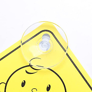 Jenbode Baby in Car Sticker for Cars, Baby On Board Warning Signs with Suction Cups, Durable and Strong Without Residue