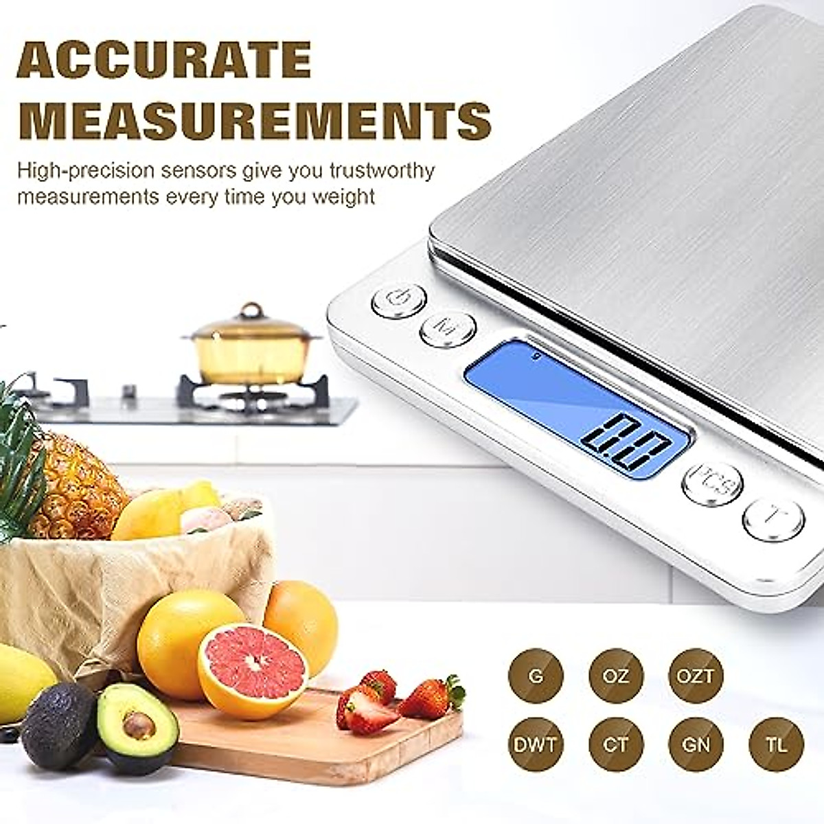 OGWAI Food Scale Rechargeable, Multifunction Kitchen Scale Digital with Peeling Weight Grams and Oz, Digital Gram Kitchen Scale for Food - Kitchen Small Appliances