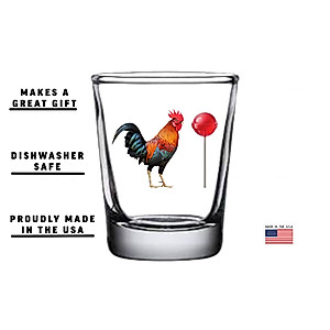 Rogue River Tactical Sarcastic Funny Rooster Sucker Shot Glass, Gift Idea for Friend, Coworker or Boss, 1.5 Ounce