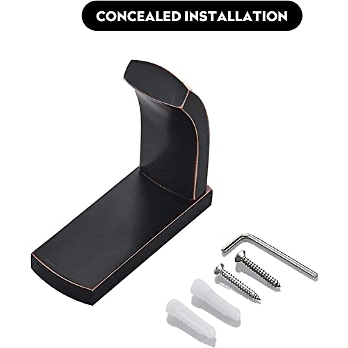 WINCASE Bronze Towel Hooks Bathroom Robe Hooks 2 Pack, Bath Clothes Coat Hooks Oil Rubbed Solid Brass in Kitchen Wall Mounted