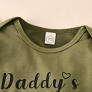 Aalizzwell Baby Girls Long Sleeve Ruffle Bodysuit Pants Headband Infant Outfit Toddler Winter Clothes Set (Camouflage, 3-6 Months)