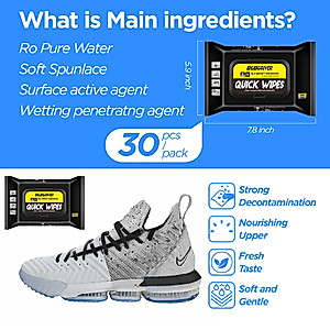 BIGBIGRIVER Shoe wipes 2 Pack 60 Pcs Sneaker Wipes Cleaner Quick Wipes Travel Portable Removes Dirt, Stains
