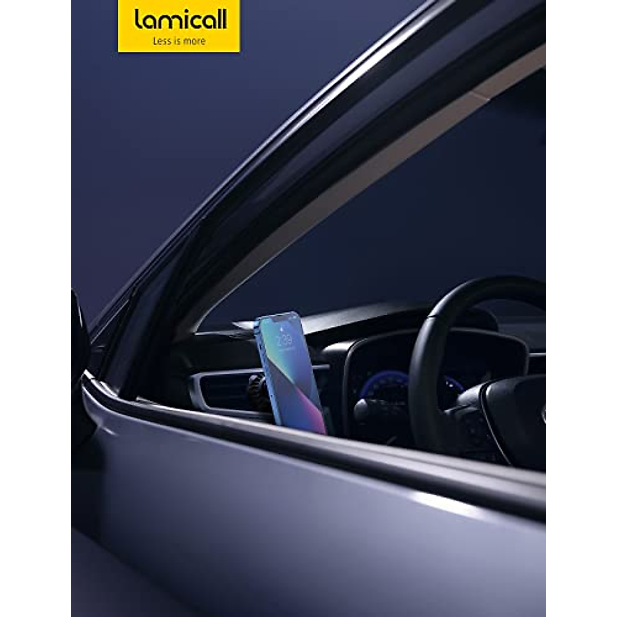 Magnetic Phone Holder for Car Vent - [6 Upgraded Magnet, 22.7% Stronger] Lamicall Car Magnetic Phone Mount with [Longer Hook] Fit More Vent, iPhone Car Mount Stand Cradle Clip Grip Fit All Cell Phones
