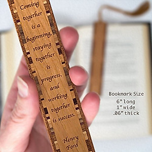 Quote About Success - Engraved Wooden Bookmark - Also Available with Personalization - Made in USA
