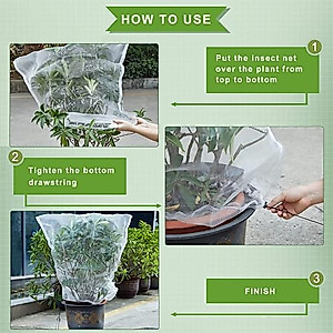 SATXTREM Garden Mesh Netting with Drawstring-Plants Cover Protection from Anti Birds,Bugs,Cicadas,and Insects-Pest Barrier Bag for Blueberry Bushes,Citrus,Tomatoes,Vegetables,Fruit Tree and Orange