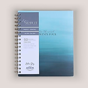 Blue Sky Life Note It 2024 Weekly and Monthly Planner Notes, 7" x 9", Frosted Cover, Wirebound, Marina (139480-24)