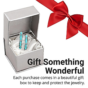 Shop LC Santa Fe Style Blue Turquoise J-Hoop Earrings for Women 925 Sterling Silver Boho SouthWestern Jewelry Boho Western Birthday Gifts for Women