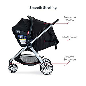 Britax B-Lively and B-Safe Gen2 Travel System, Eclipse Black SafeWash