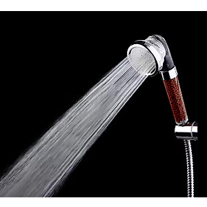 Ionic Shower Head High Pressure with Hose and Bracket, Mineral Balls Ionic Shower Head for Skin & Hair Health, Water Saving, Handheld 3 Modes Pressure Shower