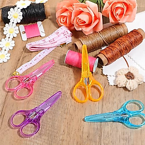 Small Scissors Craft Scissors, 4 PCS All Purpose Scissors Scrapbooking Scissors Straight Cutting Mini Scissors with Protective Cover for Embroidery Quilting Sewing Knitting Crafting Cross Stitch