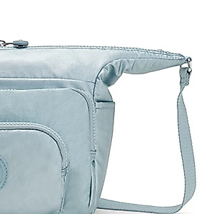 Kipling Womens Women's Erica Small Bag, Jetset Traveller, Small Handbag, Polyester Crossbody Bag, Pearl Teal Metallic, 10.5 L x 7.25 H 5.75 D US
