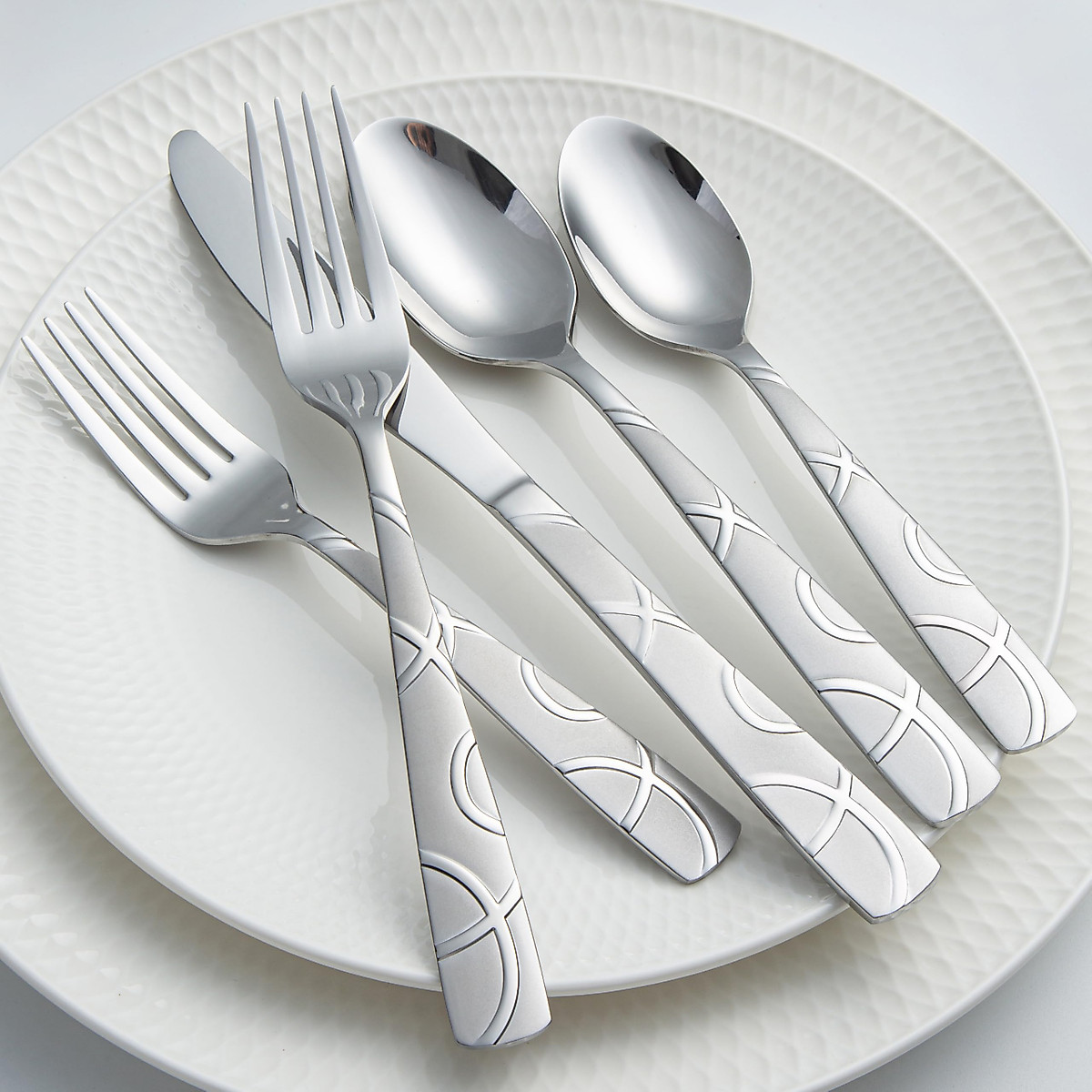 HIKAA 20PCS Silverware Set Service for 4,Premium Stainless Steel Cutlery Set, Mirror Polished Flatware Sets,Modern Kitchen Eating Utensils Set Include Spoons Forks Knives