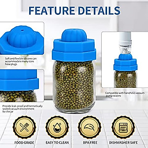 2 Pieces Jar Vacuum Sealer for Regular and Wide Mouth Mason Canning Jars, Canning Jar Sealer Attachment, Used for Foodsaver Vacuum Sealer Machine