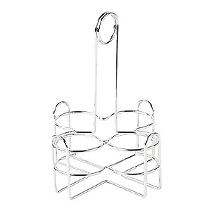 G.E.T. 4-221623 Metal Condiment Condiment Caddy with Number Holder, 4 Compartment, Chrome