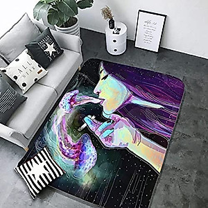 3x5 Ft Super Soft Indoor Modern Area Rug Rugs for Living Room Bedroom Trippy Smoke Cool Girl 60x39 Inch Rug