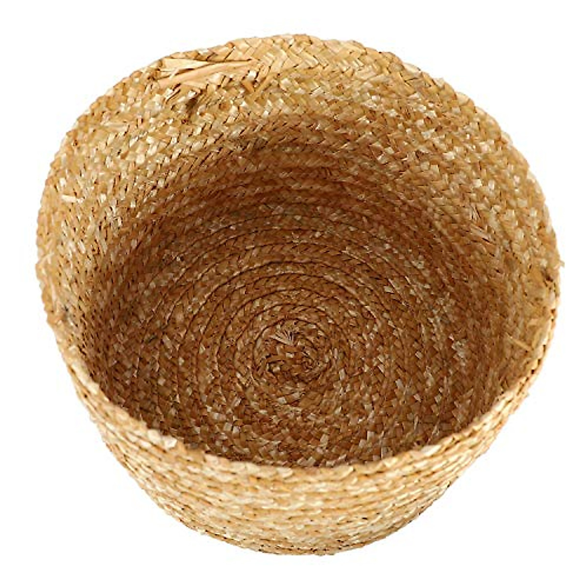 Lanyazet 3 Pcs/Set Handmade Straw Woven Storage Basket With Lid Organizer Storage Box Laundry Baskets Rattan Storage