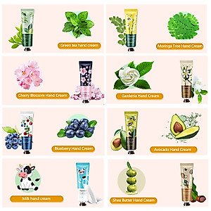 BONNIESTORE 10 Pack Plant Fragrance Hand Cream, Moisturizing Hand Care Cream Travel Gift Set With Natural Aloe And Vitamin E For Women Bridesmaid-30ml