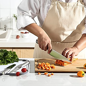 Gourmetop Knife Sets for Kitchen with Block, Stainless Steel Chef Knife Set with Sharpener & Cutting Board, Kitchen Knives Sharp Knife Block Set with Accessories for Cooking, Dishwasher Safe