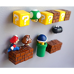 20 Pieces of 3D Mario Fridge Magnets Sets for Home Room Decor Decorative Refrigerator Fun School Office Whiteboard Christmas Magnet (20pcs)