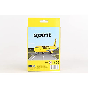 Daron Spirit Airlines Single Die-Cast Plane , Yellow