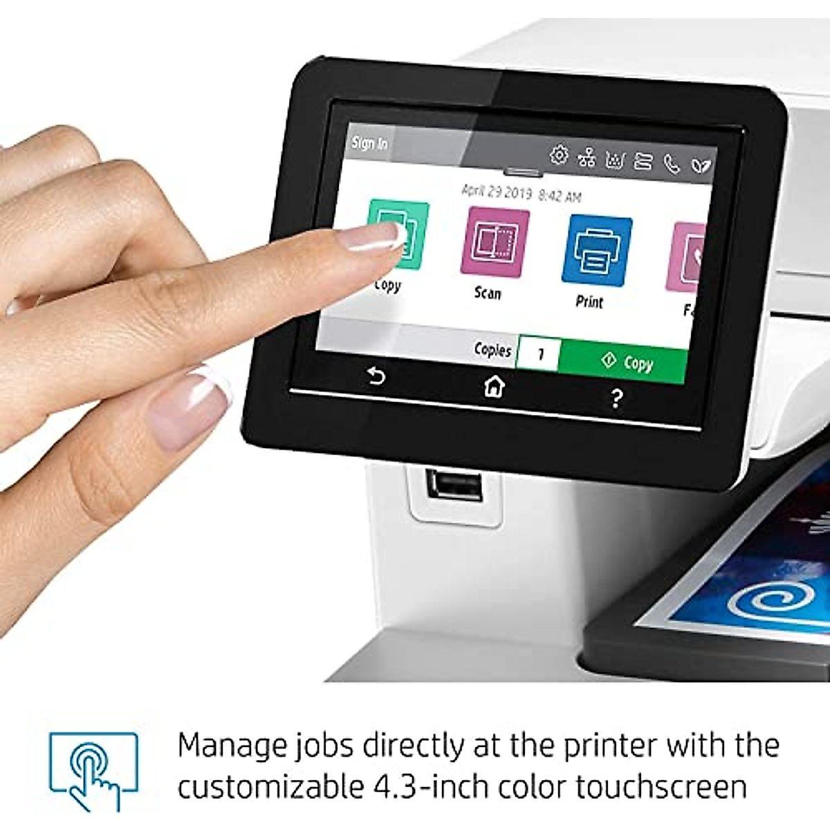HP Laserjet Pro M479fdw All-in-One Wireless Color Laser Printer, White - Print Scan Copy Fax - 28 ppm, 600x600 dpi, 50-Sheet ADF, Auto Duplex Printing, Ethernet, Cbmou Printer＿Cable