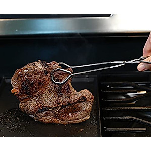 Food Tongs, Hiash Heavy Duty Stainless Steel Kitchen Tongs for Cooking, Barbecue, Serving Scissors Tongs - Buffet Pliers 9 Inch