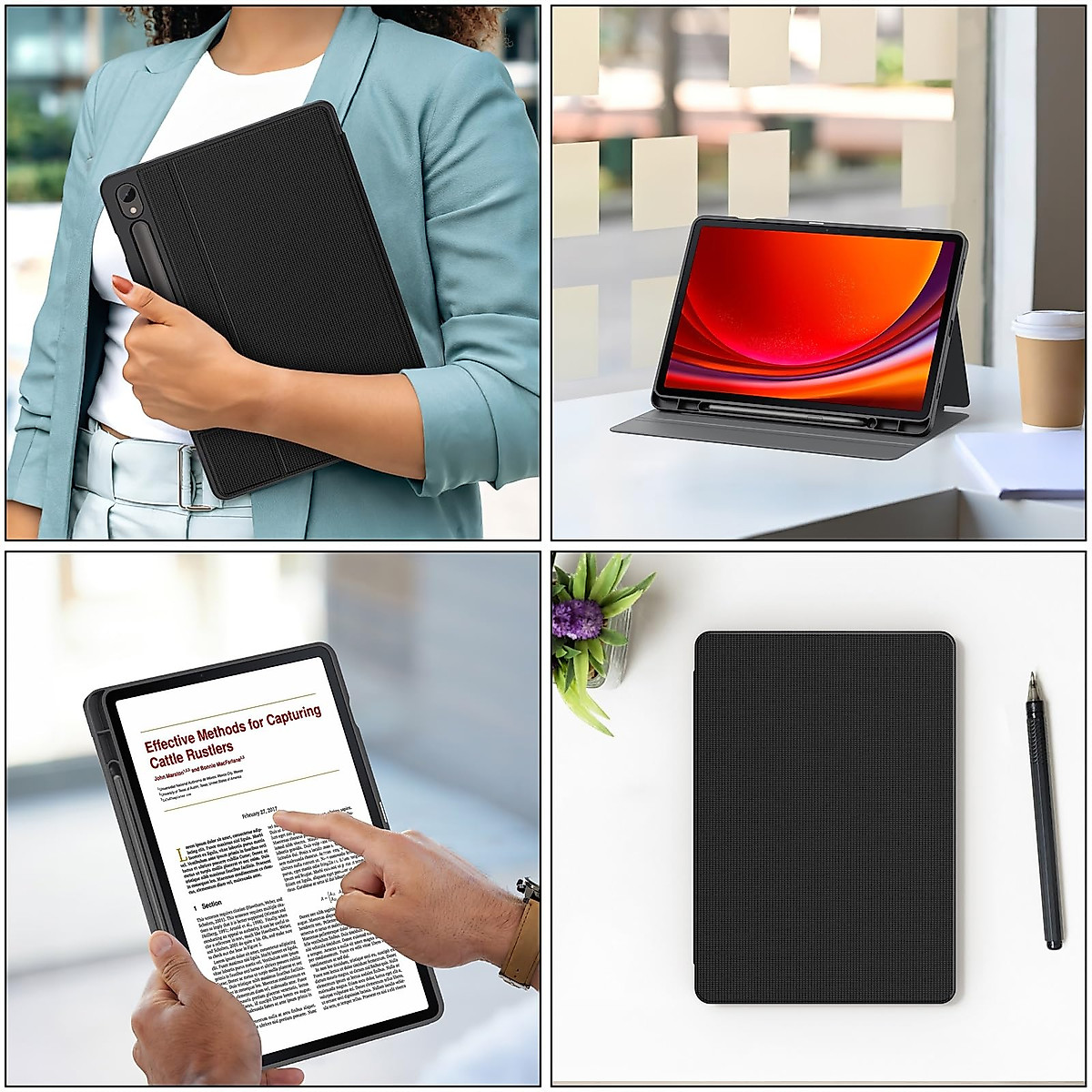 Soke Case for Samsung Galaxy Tab S9 2023 [SM-X710/X716B/X718U]-Premium Shock Proof Stand Folio Case, Multi-Viewing Angles, Soft TPU Back Cover for Galaxy Tab S9 11 inch Tablet, Black