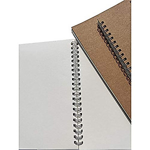 KeLiTi Blank Spiral Notebook with Soft Cover,Blank Journal,Blank Sketch Book Pad, Wirebound Notebook Planner Memo Notepads Diary with Unlined Paper,100 Pages/ 50 Sheets, 7.5 inch x 5.1 inch (Brown)