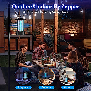 kuyvg Bug Zapper Indoor - Bug Zapper Mosquito Zapper 4200V Fly Zapper Outdoor Mosquito Killer Fly Traps Insect Killer for Home Patio Camping, Plug-in with 4.92 Ft Cord (Replacement Bulb Included)