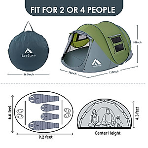 Pop Up Tents for Camping 4 Person Waterproof Pop Up Army Tents Surplus Tents Military Popup Tent Camping Easy Up Camping Tents Instant Pop Up Tent Big Green