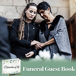Patelai Funeral Guest Book with Pen Memorial Service Celebration of Life Guest Book Sign in Book for Funeral Leather Cardinal Guest Book in Loving Memorial Gift, 112 Pages(Celebration of Life)