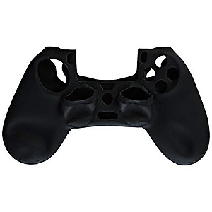 Assecure Pro Black Soft Silicone Skin Grip Protective Cover for Sony PS4 Cont.