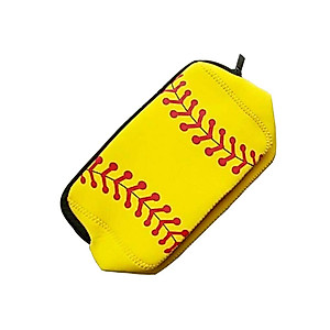 AJLTPA Cosmetic Bag Waterproof Neoprene Zipper Pouch Travel Portable Toiletry Makeup Bags Organizer Case for Women and Girls, Teen Girl Team Player Mom Coaches, Softball