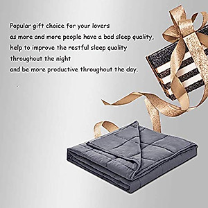 AsFrost Weighted Blankets for Kids and Adults, 60''x80'' 15lbs, 100% Breatehable Cotton with Premium Glass Beads of Heavy Blanket, Can be Used in All Seasons, Dark Grey