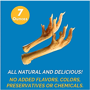 123 Treats Chicken Feet Dog Treats – 100% Natural Baked Chicken Feet for Dogs, Single Ingredient Chew Snacks, Support Joint & Dental Health | Excellent Source of Chondroitin (7 Ounces)